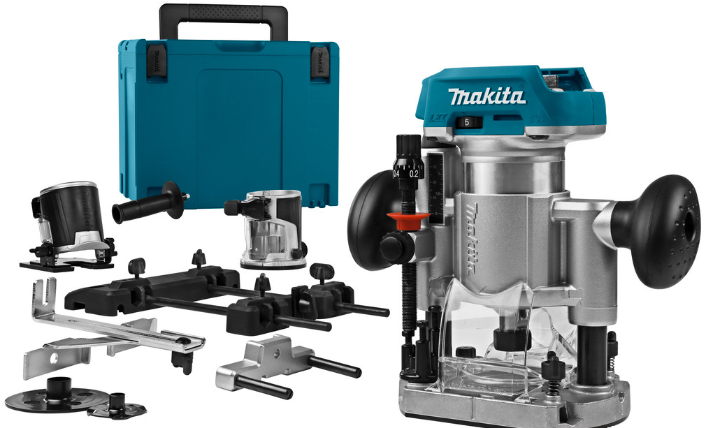 KANTEN-BOVENFREESMACHINE MAKITA CE basic*zonder accu's & lader*adapt*M ...